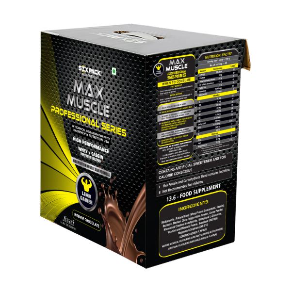 Six Pack Nutrition Intense Chocolate Flavour Max Muscle Gainer Protein ...