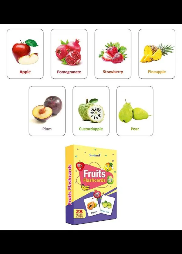 Gurukanth Fruits Flash Cards for Kids Early Learning| Easy & Fun Way of ...