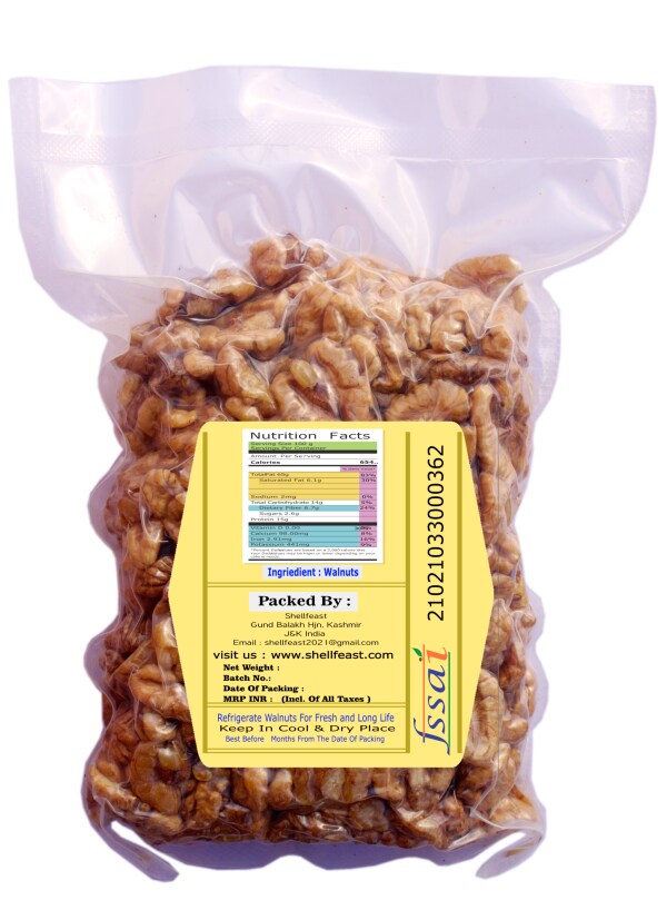 Shellfeast Walnut Kernels 500 grams Light Walnut Kernels, Akhrot Giri ...