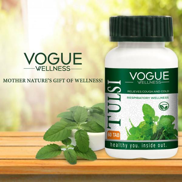 Vogue Wellness Tulsi Tablet For Respiratory Wellness And Relief In ...