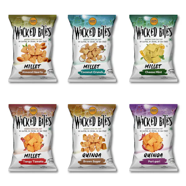 Grami Superfoods Wicked Assorted Snack Pack:High Protein | Millet ...