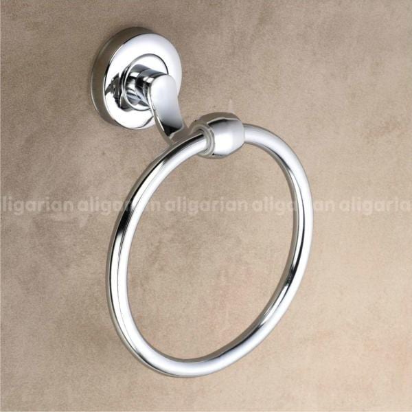 Aligarian Silver Steel Wall Mounted Round Towel Ring - JioMart