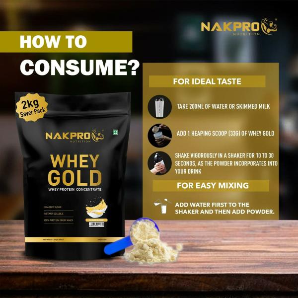 NAKPRO Gold Whey Protein Concentrate | Easy Digesting Whey Protein ...