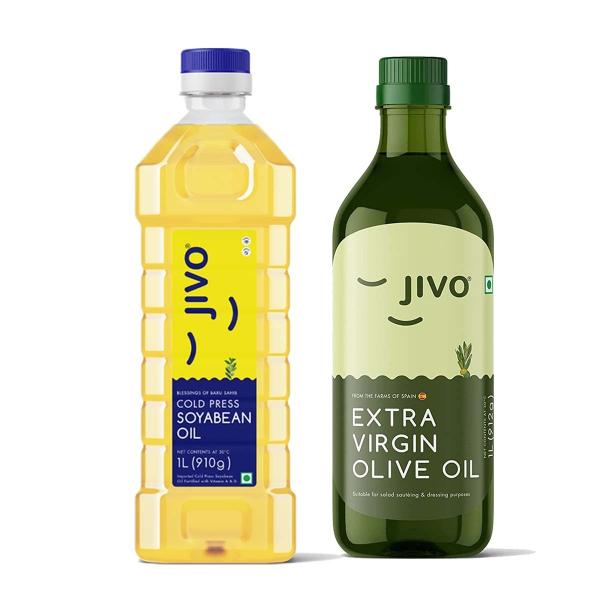 Jivo Soyabean Oil 1L + 1L Extra - Virgin Olive Oil - JioMart