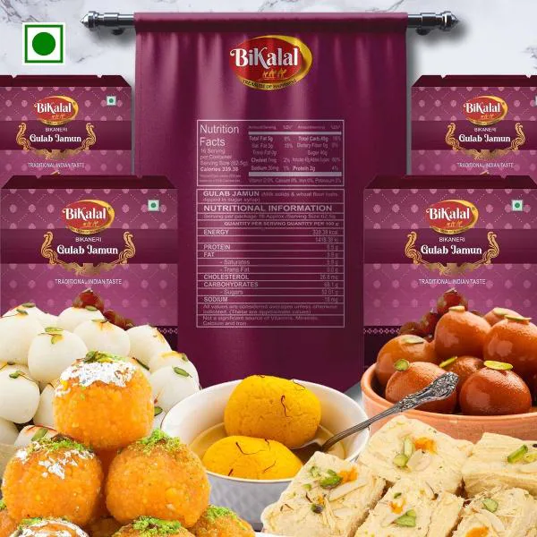 Bikalal Combo Pack of Rasgulla - 1kg, Rajbhog - 1kg, Gulab Jamun - 1kg ...