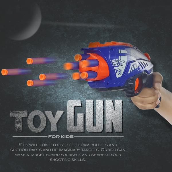 NHR 7063 Hot Fire Soft Bullet Gun Toy with 20 Safe Soft Foam Bullets ...
