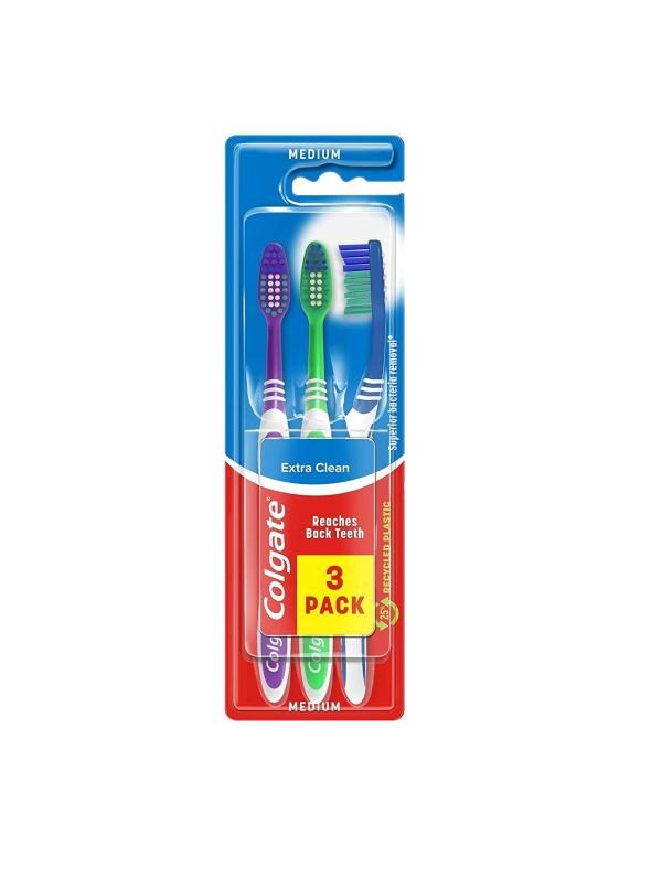 Colgate Extra Clean Medium Toothbrush | 3 Pack Imported - JioMart
