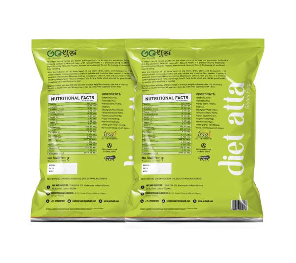 Goshudh Best Quality Diet Atta -1Kg Each (Pack Of 2) Diet Flour (2000 g ...