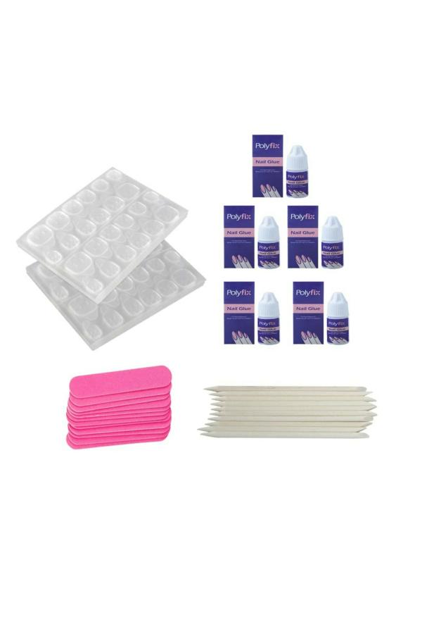 Sminakh Press on Mini Filers 1 Set of Wooden Sticks 10 Sheets of Glue ...