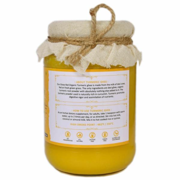 Vanalaya Turmeric Infused Desi Cow Ghee Mixed with Turmeric Extract for ...