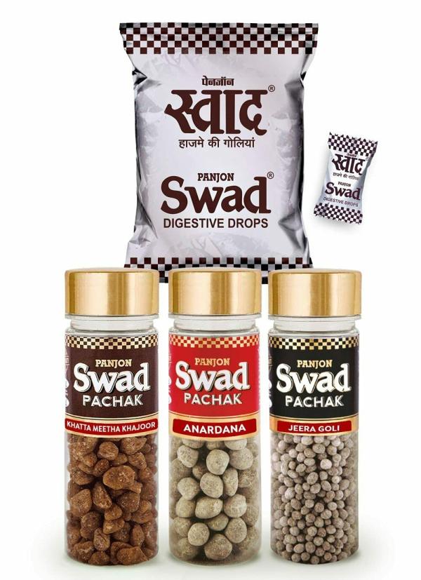 Swad Digestive 50 Candy with 3 Pachak Bottle (Anardana, Jeera goli ...