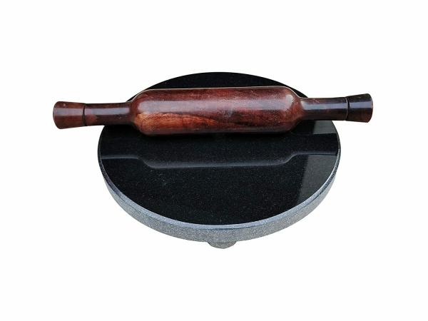 MyNAKSHA Natural Black Granite Roti Roller/Chakla Belan/Roti Maker ...