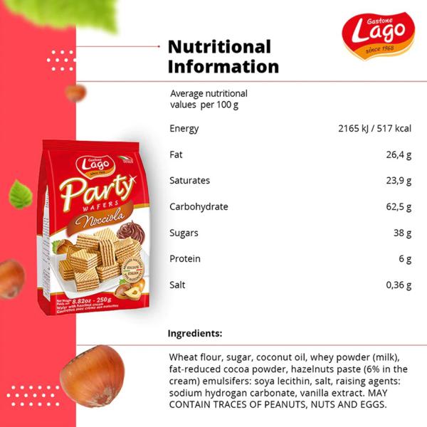 Lago Party Wafers Hazelnut 500g (Pack of 2) - JioMart