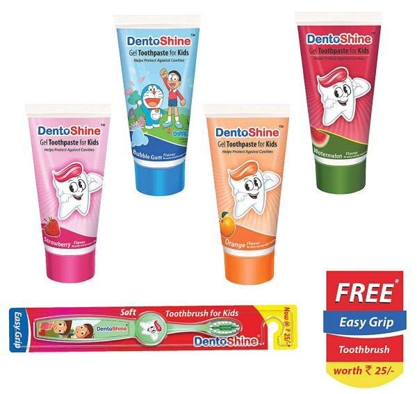DentoShine Gel Toothpaste for Kids - Assorted Flavors (Strawberry ...