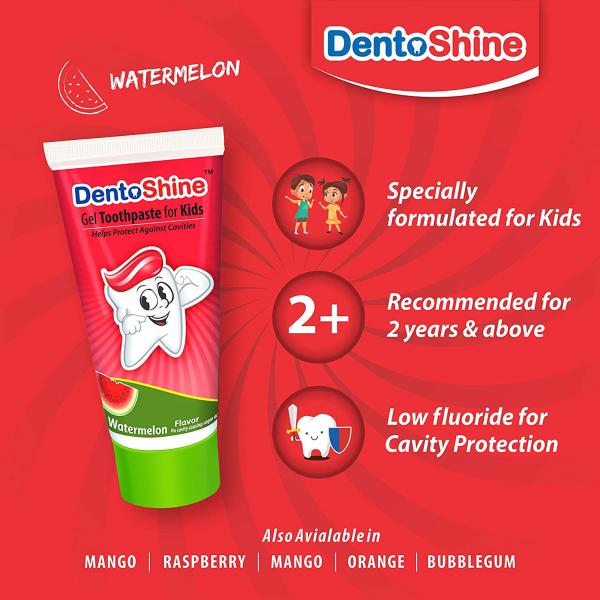 DentoShine Gel Toothpaste for Kids - Assorted Flavors (Strawberry ...