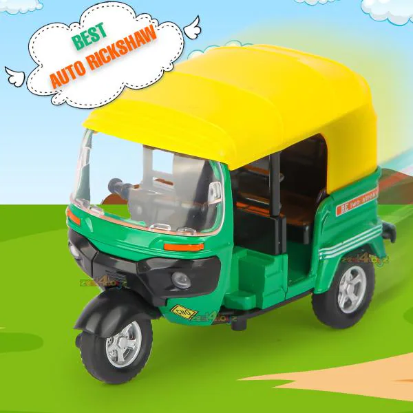 Zest 4 Toyz Pullback Auto Rickshaw Toy Model with Movable Handle Toy ...