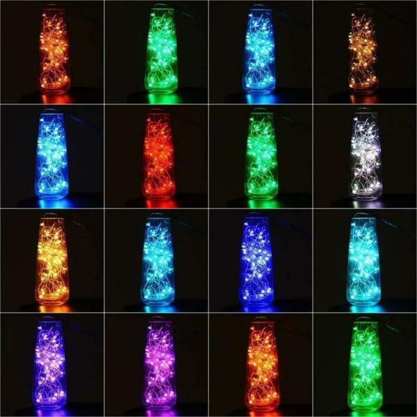 LTETTES Multicolor Color Changing Copper Wire LED String Lights 18 cm ...