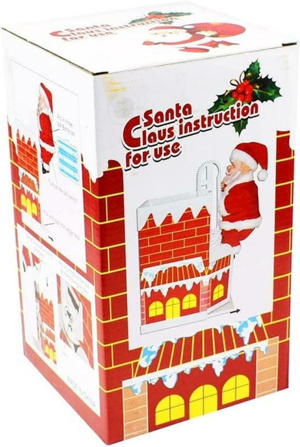 AMAFLIP Electric Climbing Chimney Santa Claus Toy with Music, Ladder ...