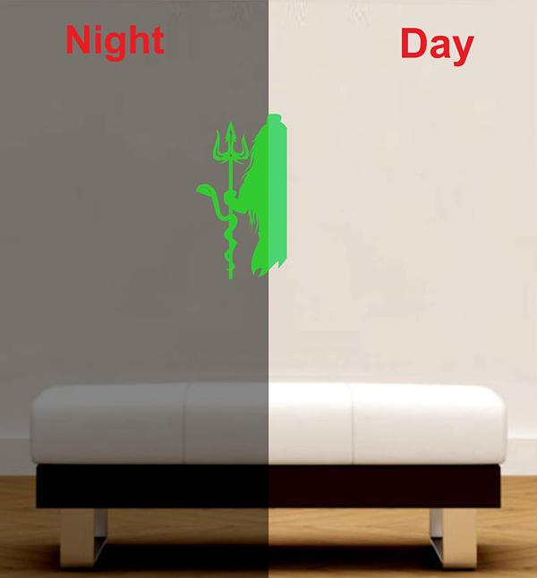 DreamKraft Green Vinyl Glow In The Dark Lord Shiva Radium Wall Stickers ...