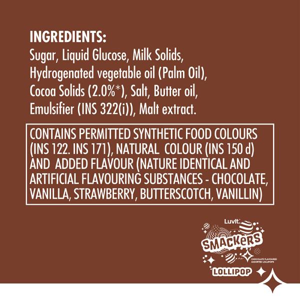 LuvIt Smackers Chocolate Flavoured Lollipops | 4 exciting Flavours for ...