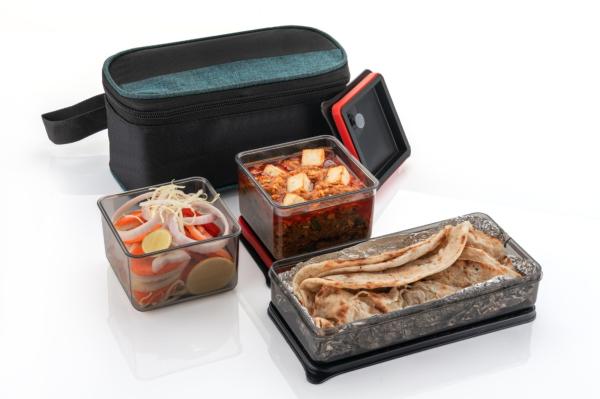 CRONUS Premium Square Containers Plastic Lunch Box With bag for School ...