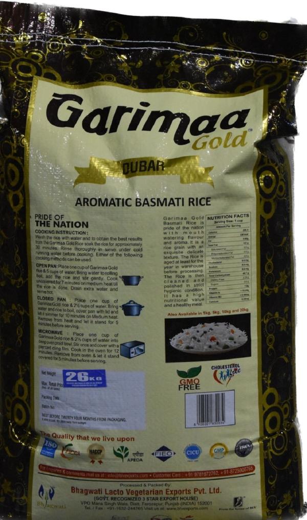 Garimaa Gold 1121 STEAM DUBAR 30 Kg Rice - JioMart