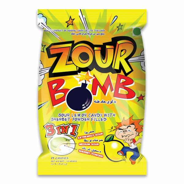 Zour Bomb Sour Candy Combo Pack of Cola & Lemon Candy (Pack of 6, 110g ...
