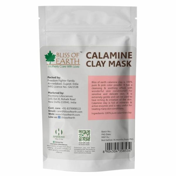 Bliss of Earth Calamine Clay Powder Great for Skin Care, Face Pack ...