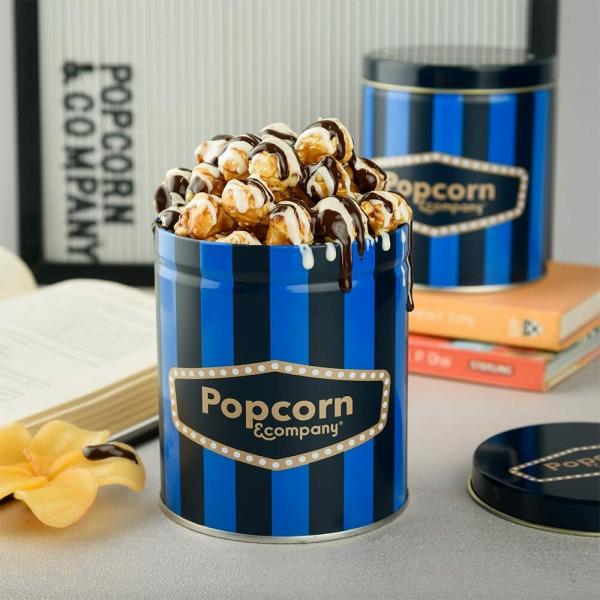 Popcorn & Company Double Chocolate Fudge Flavoured Popcorn Regular Tin ...