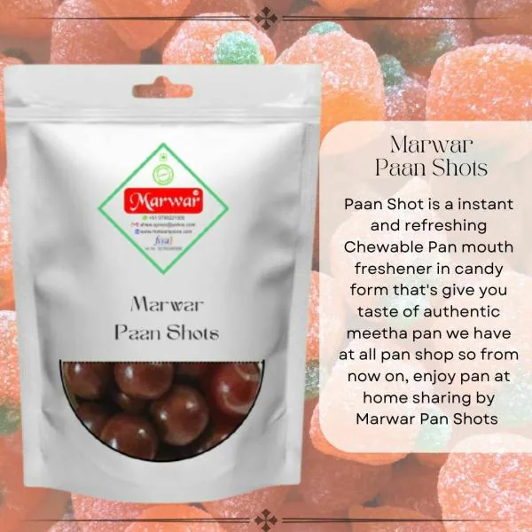 Marwar Pan Shots (Instant Paan, Mouth freshener, Mukhwas) Pan Flavor ...