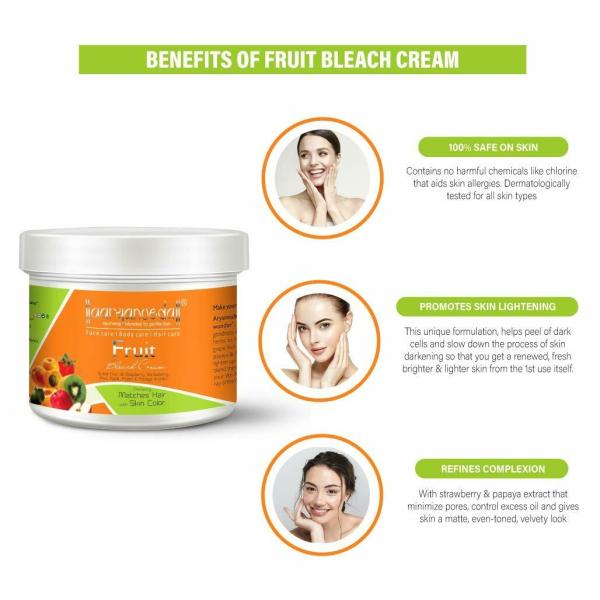 Aryanveda Herbals Haldi Chandan Bleach Cream 250gm & Fruit Bleach Cream ...