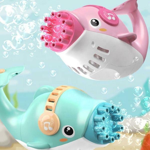 AMAFLIP Dolphin Electronic Bubble Making Toy Gun with LED Lights and 1 ...