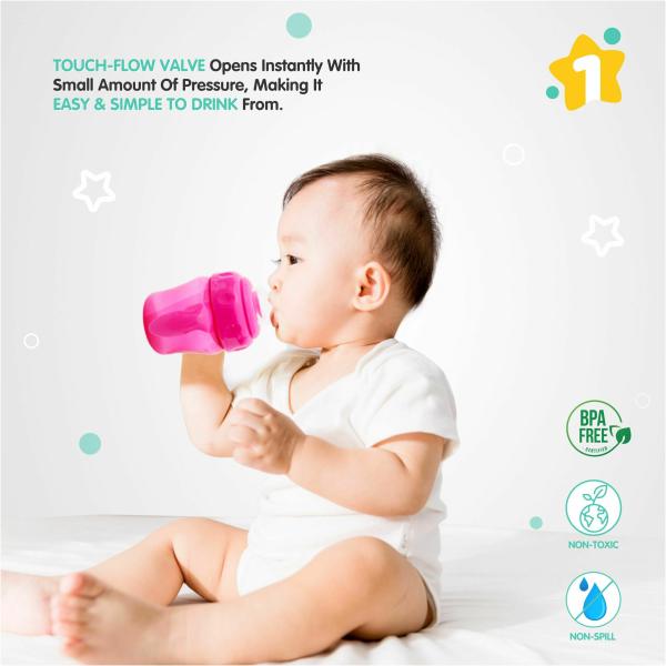 1st Step Twin Handle Cup With Interchangable Sipper Pink - 150 ml - JioMart