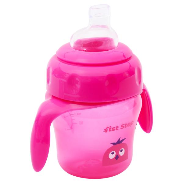 1st Step Twin Handle Cup With Interchangable Sipper Pink - 150 ml - JioMart