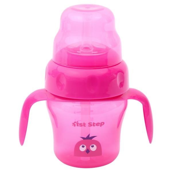 1st Step Twin Handle Cup With Interchangable Sipper Pink - 150 ml - JioMart