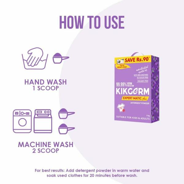 KIKGERM 2-in-1 ADVANCED Top & Front Load Detergent Powder + FABRIC ...