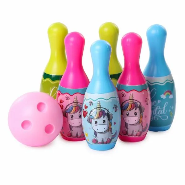 EDPLAY Unicorn Bowling Set for Kids, Unicorn Design Bowling Game 6 Pin ...