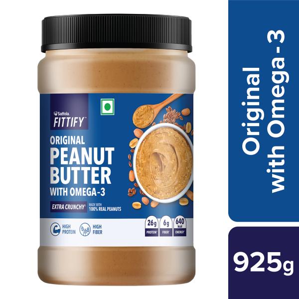 Saffola Fittify Original Peanut Butter with Omega-3 Extra Crunchy 925g ...