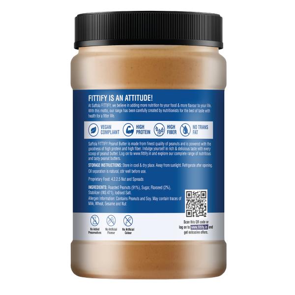 Saffola Fittify Original Peanut Butter with Omega-3 Extra Crunchy 925g ...