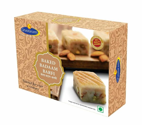 GHASITARAM'S Authentic Baked Badam Barfi For For Every Indian ...