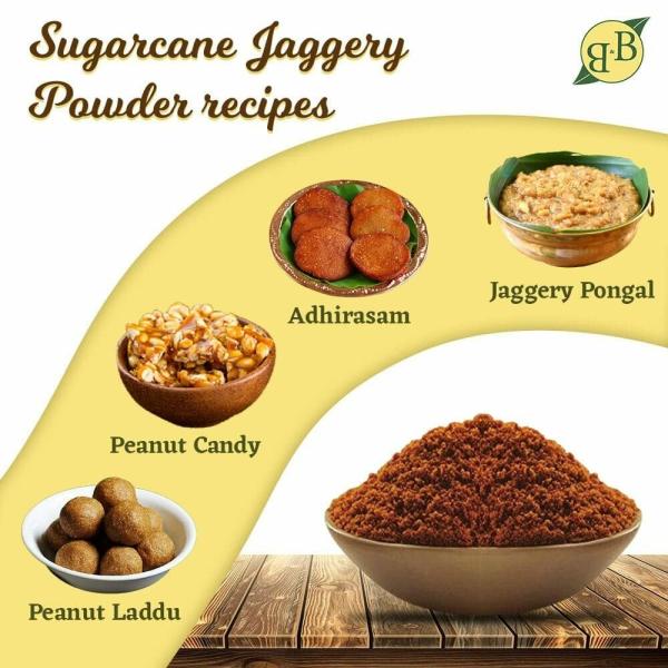 B&B Organics Sugarcane Jaggery Powder / Nattu Sakkarai / Natural ...
