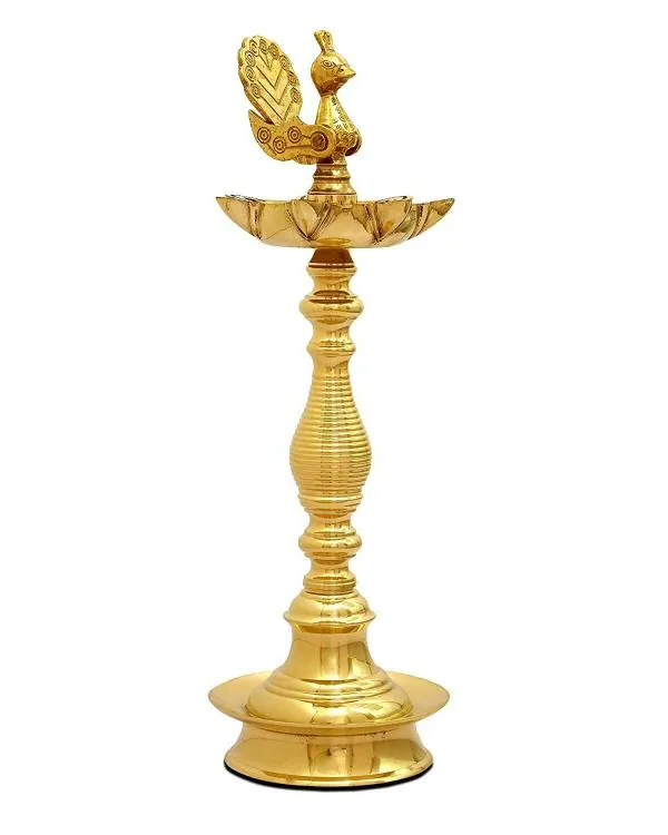 DMI Gold Metal 7 Faced Antique Brass Samai with Peacock Design at ...