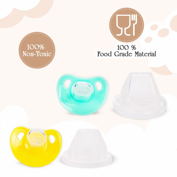 Mee Mee Yellow Green Baby Pacifier ( 6 cm x 4 cm x 5 cm ) - JioMart