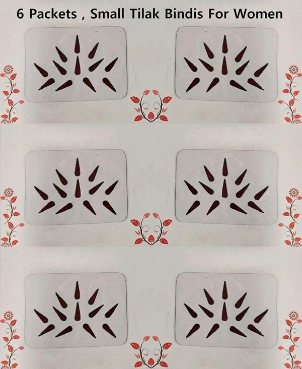 Vama Fashions Deep Red Velvet Vertical Bindi small Bindi For Women ...