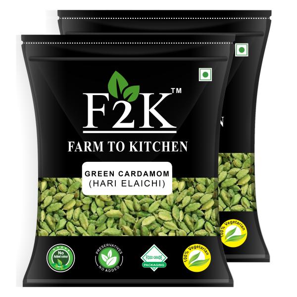 F2K Green cardamom 400g (Hari elaichi) - Premium Bold Size (200g x 2 ...
