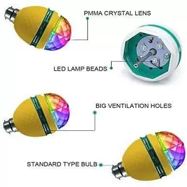 RSCT 360 Degree Rotating LED Crystal Bulb Magic Disco LED Light,LED ...