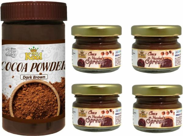 Mr.Kool Dark Brown Cocoa Powder 100gm and Choco Hazelnut Spread 25gm x ...
