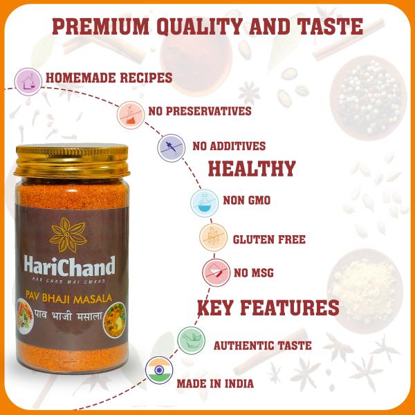 Hari Chand Pav Bhaji Masala Powder | for Healthy Delicious & Flavourful Cooking | Hygienically ...