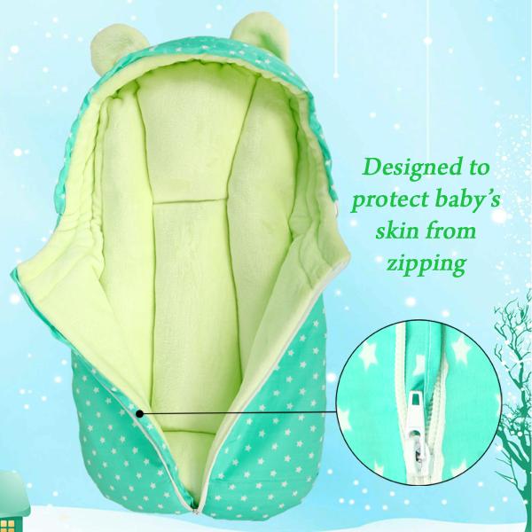 Unibee Green Mickey 3 in 1 Cotton Baby Carry Bed Cum Sleeping Bag (0-8 ...