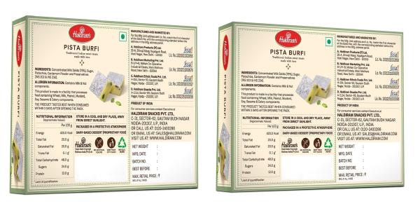 Haldiram's Plain Burfi 400 g X 2 Box - JioMart